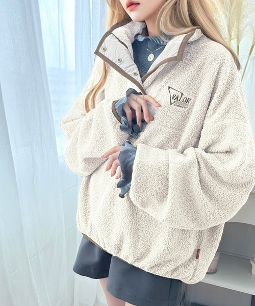 《Javaジャバコラボ》もこもこボリューム袖がこなれカジュアル。パイピングスタンドボアブルゾン jv1260277 – Classical Elf