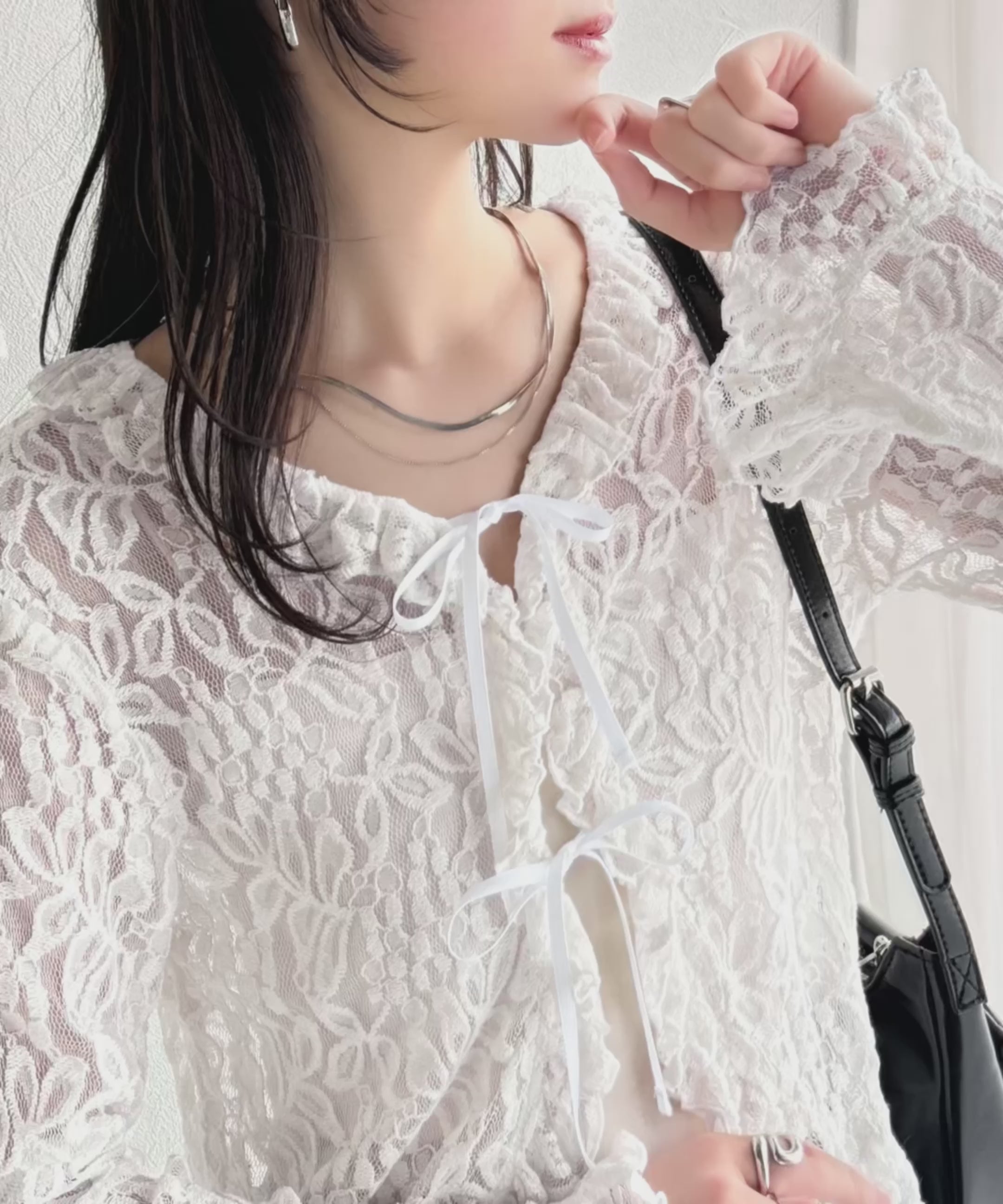 【mily bilet】トレンドが華やか♪花柄レースリボンカーディガン mi1019074 – Classical Elf