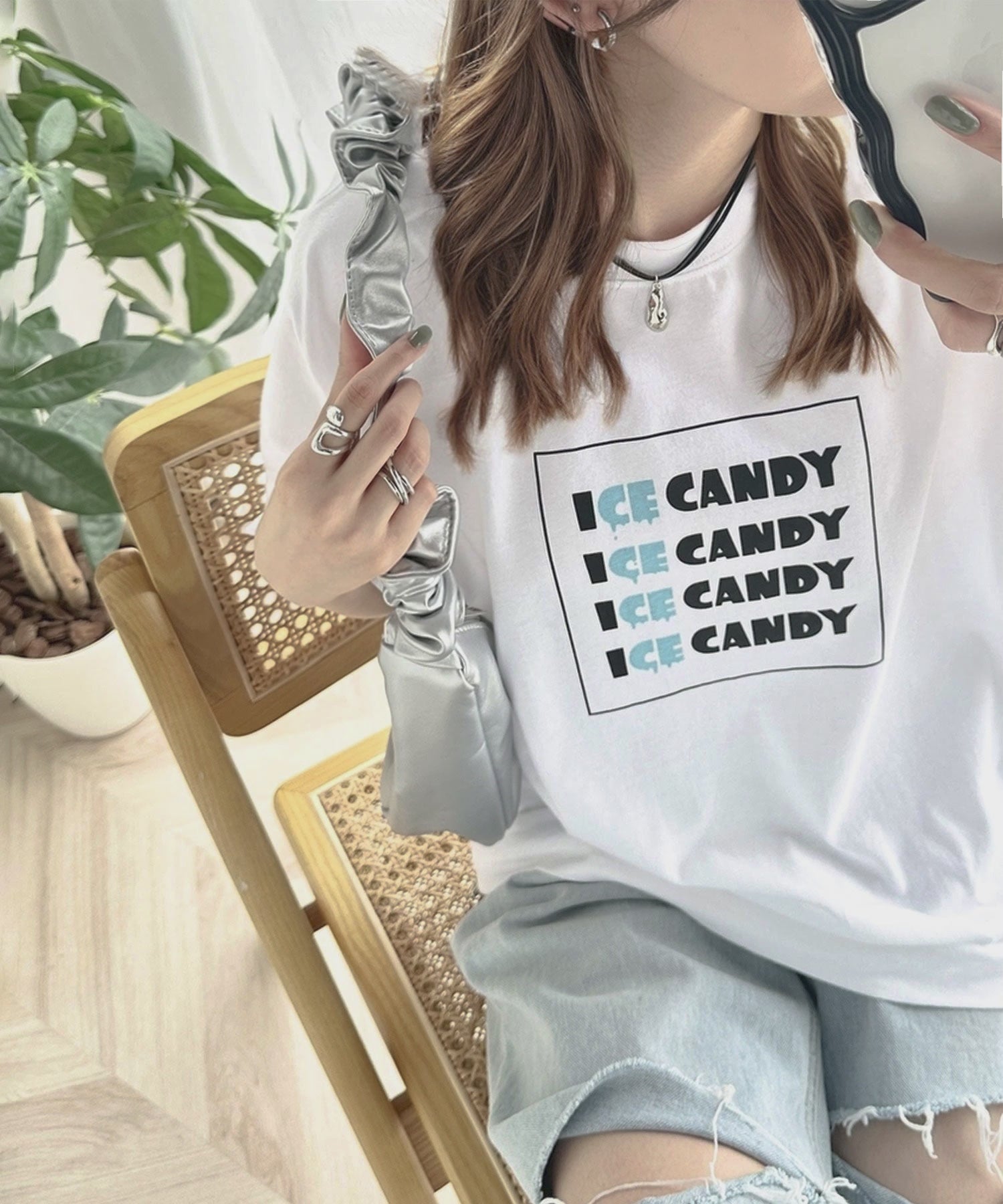 大人胸キュン。綿100％ICE CANDYロゴプリントTシャツ mo1310038 – Classical Elf